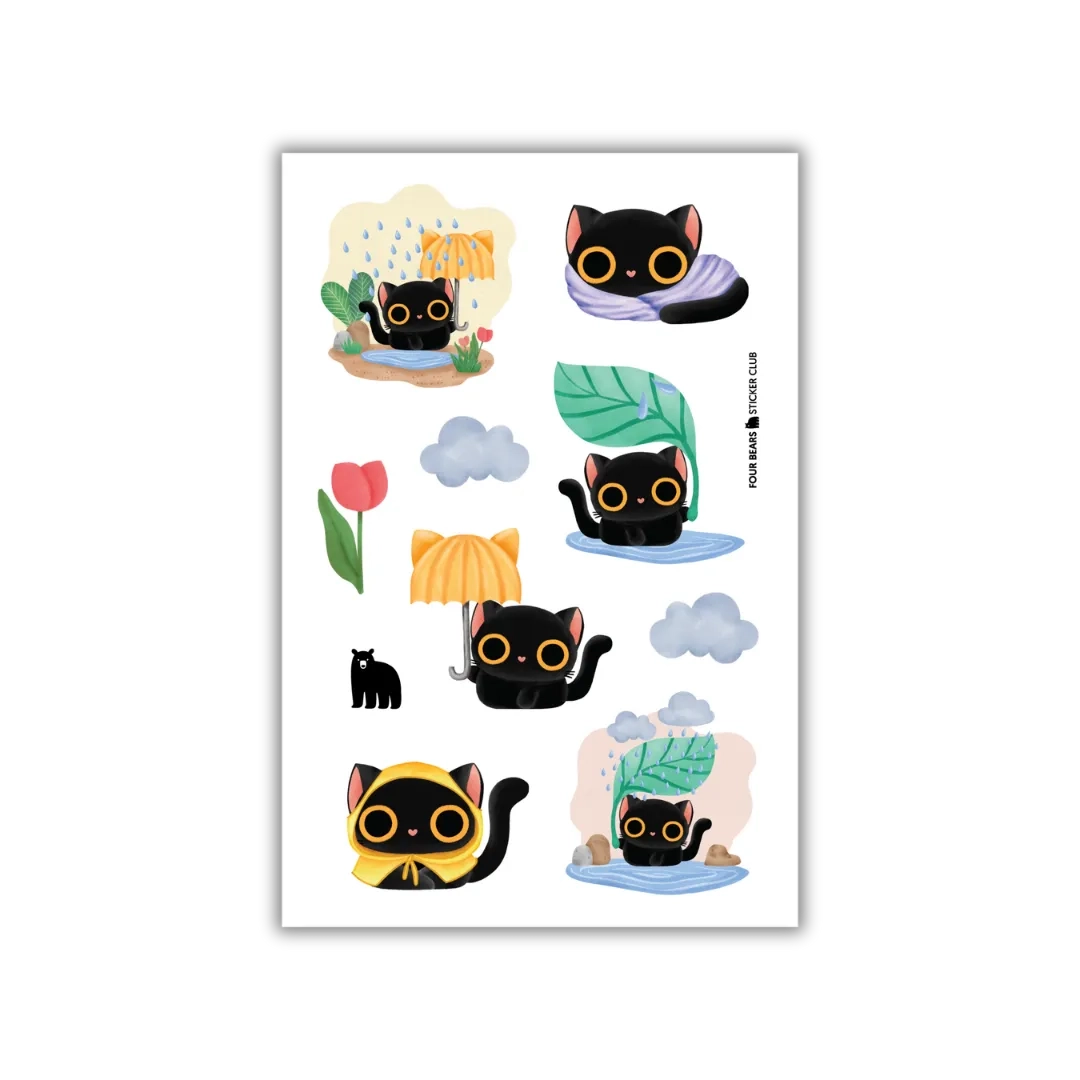 Puddle Purrfection Sticker Sheet – Prairie Sky General Store